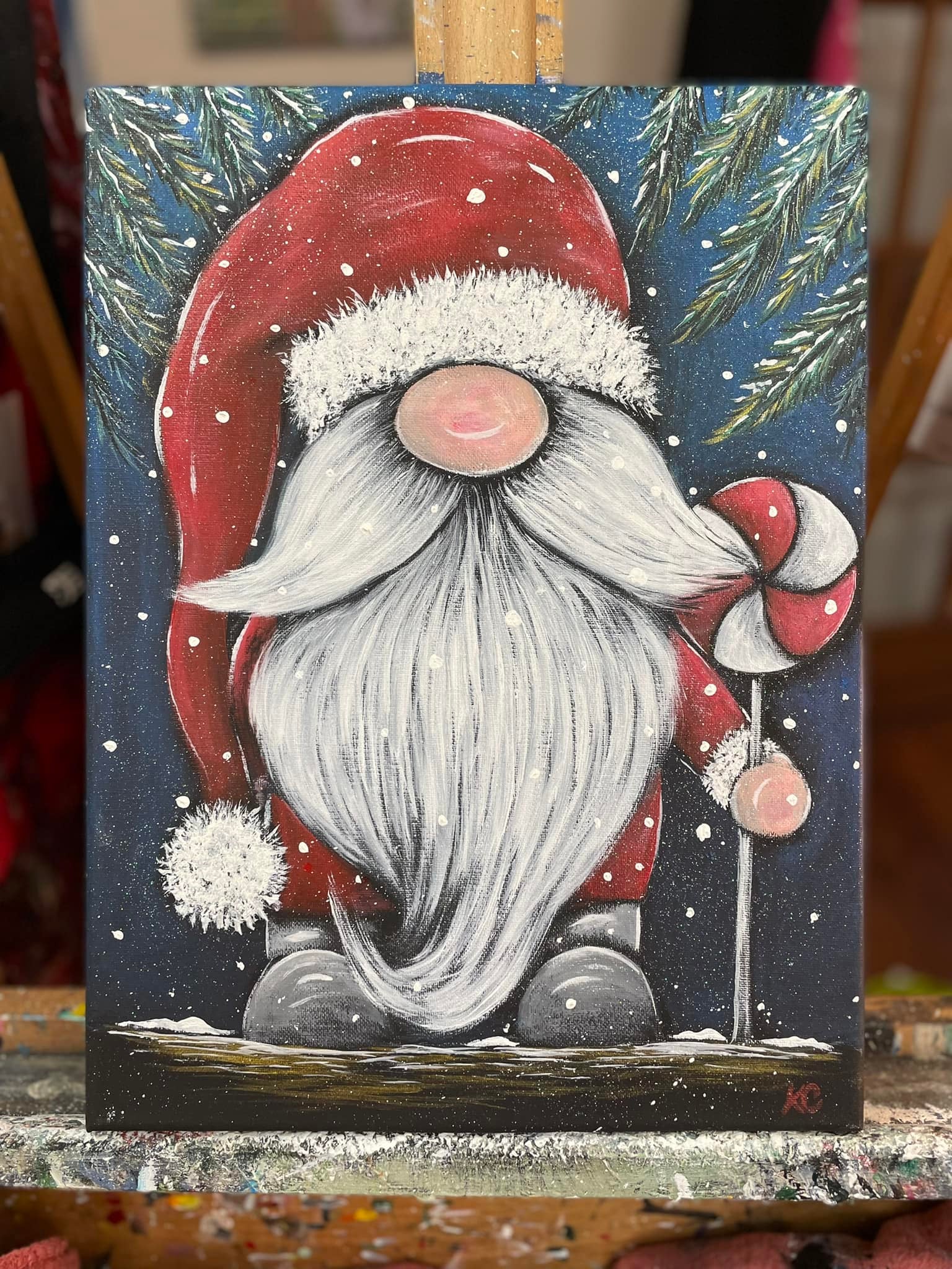 Santa Gnome Lollipop Painting Class, Friday, Dec. 2nd, 6-8:30 | Casey K. Creations